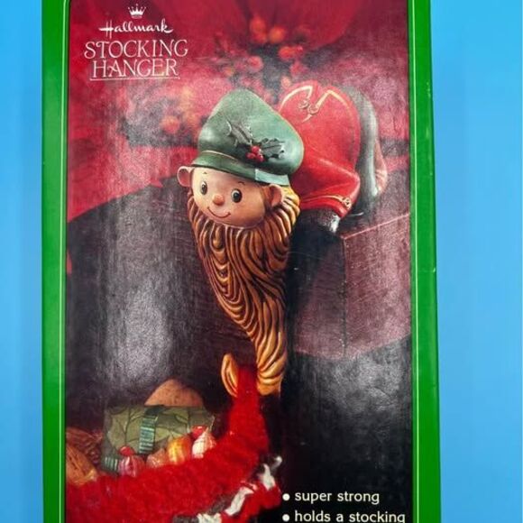 Hallmark | Holiday | Vintage Hallmark Long Breaded Elf Stocking Hanger ...